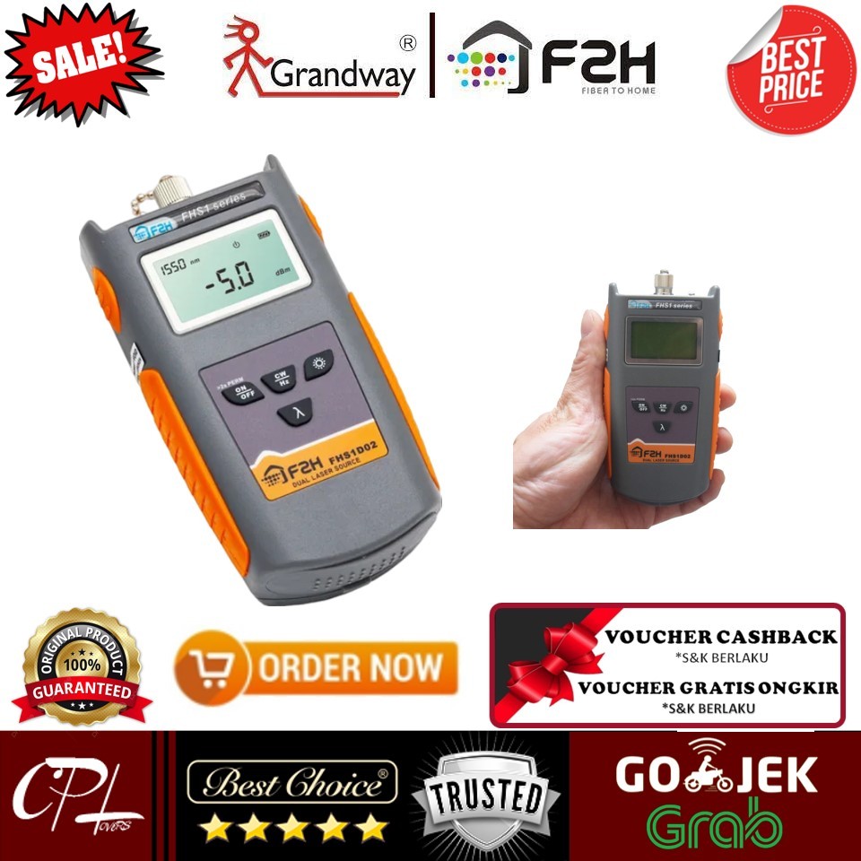 Jual Grandway FHS1D02 Single-Mode 1310/1550nm Optical Laser Source ...