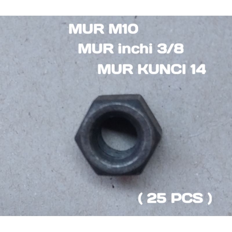 Jual MUR M10 MUR INCHI 3/8 KUNCI 14 HITAM ( 25 PCS ) | Shopee Indonesia