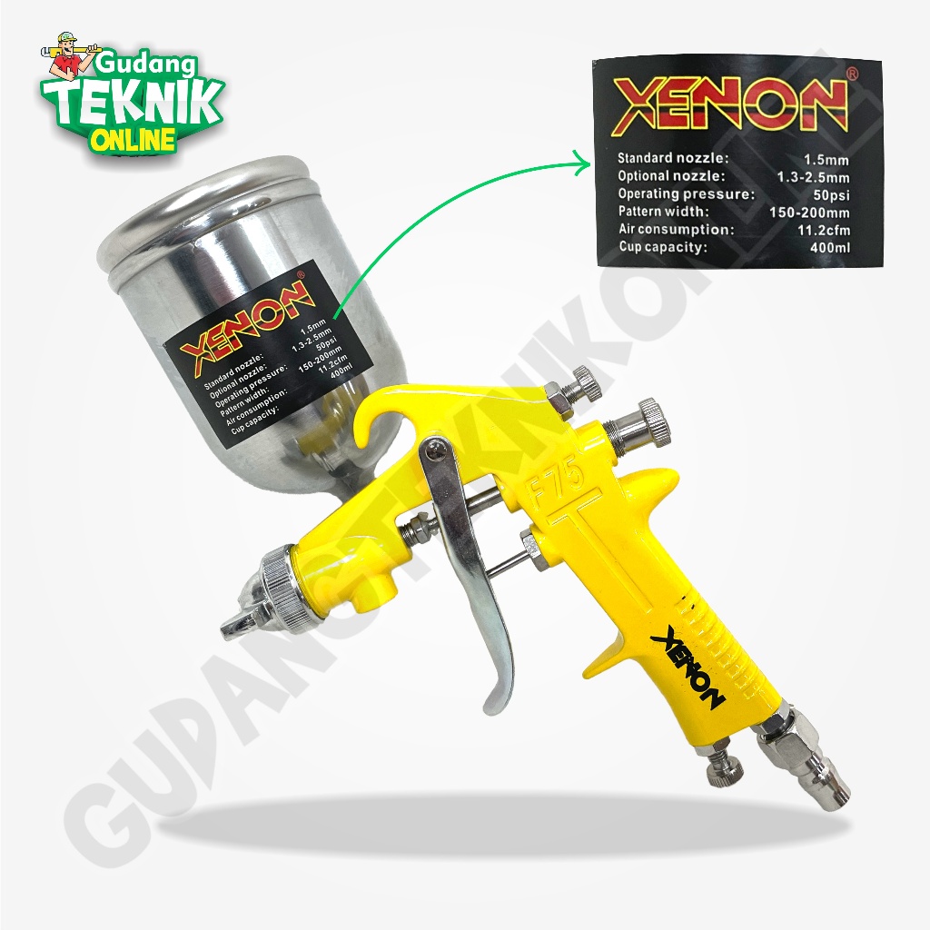 Jual Air Spray Gun 400 ml F75G XENON x F75G HNL / Alat Kepala Semprot Cat Tabung Atas 400ml X ...