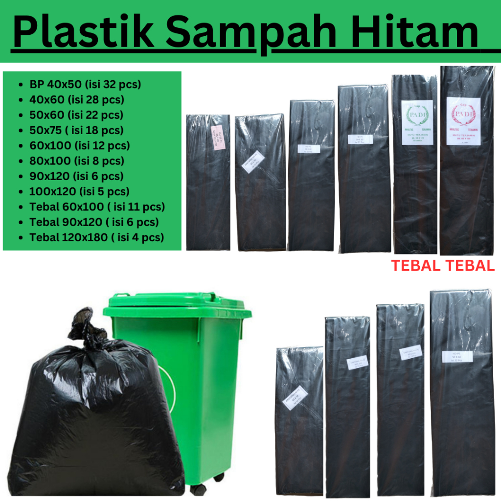 Jual (Ready Stock / Harga 1 Pack) HD Sampah | Kantong Plastik Sampah Hitam - Trash Bag/TrashBag ...
