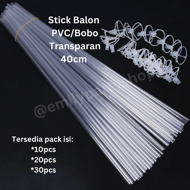 Jual Stick Balon PVC/ Stick Balon Transparan/ Stick Balon Bobo 40cm ...