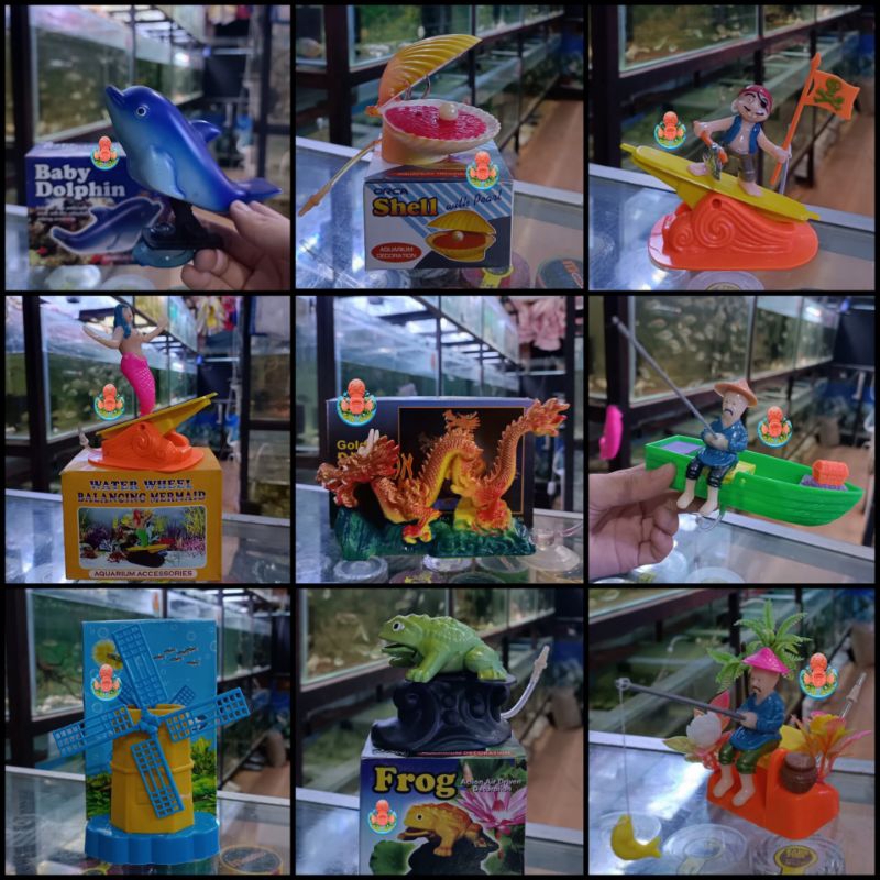 Jual KINCIR ANGIN Mainan Hiasan Dekorasi Aquarium Akuarium Indah Tank ...