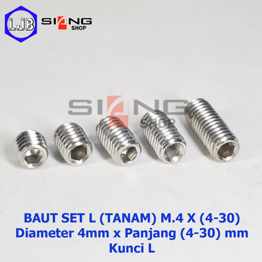 Jual Baut Tanam L Stainless M4 Panjang 4 sd 30mm (Set L) | Shopee Indonesia