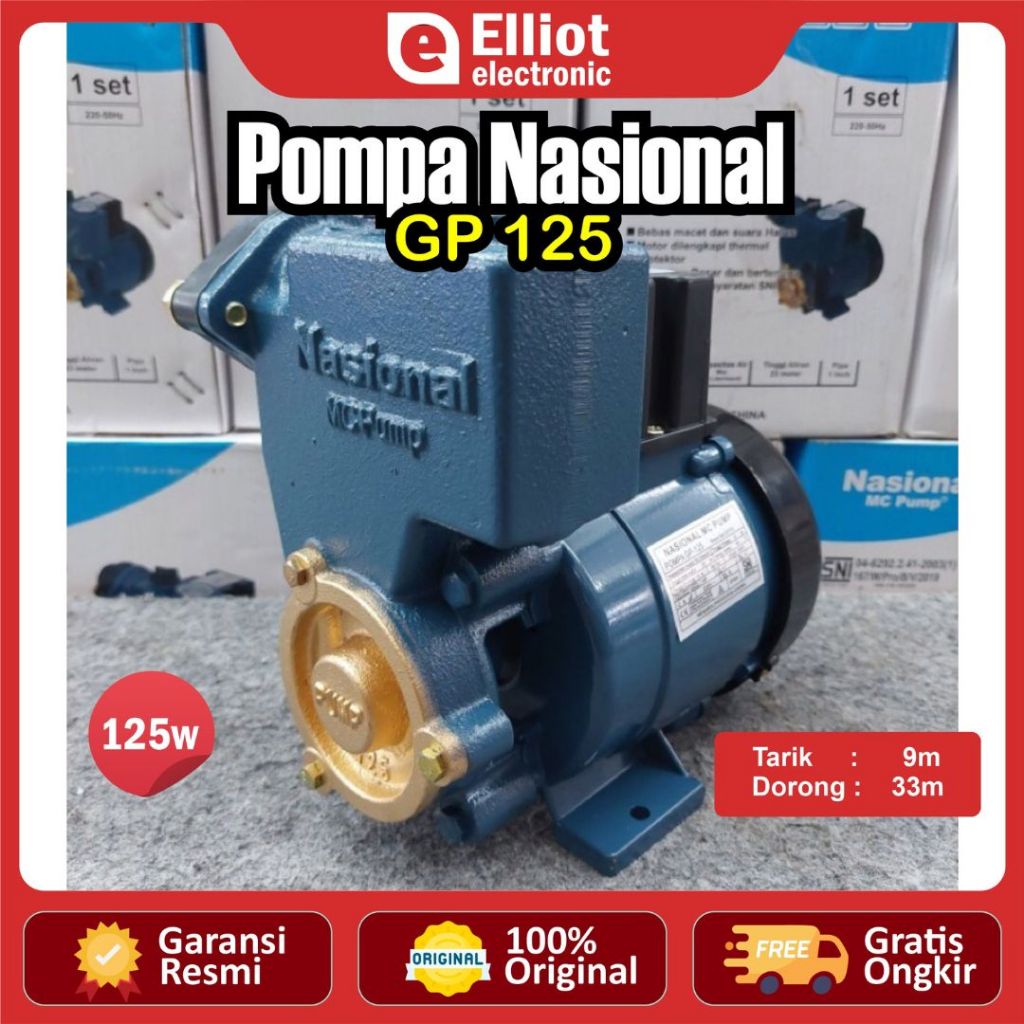 Jual Pompa Air Nasional GP 125 - Pompa Air sumur / Pam Non otomatis dan ...