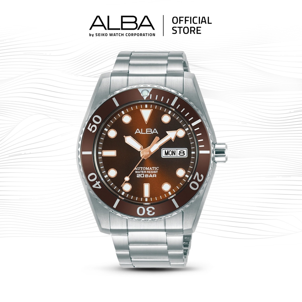 Jual Alba Mechanical Jam Tangan Pria AL4289 / AL4289X1 Automatic Brown ...
