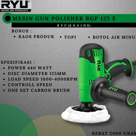 Jual Mesin Gun Polisher RGP-125E RYU Original / Mesin Poles Mobil / Mesin Poles / Mesin ...