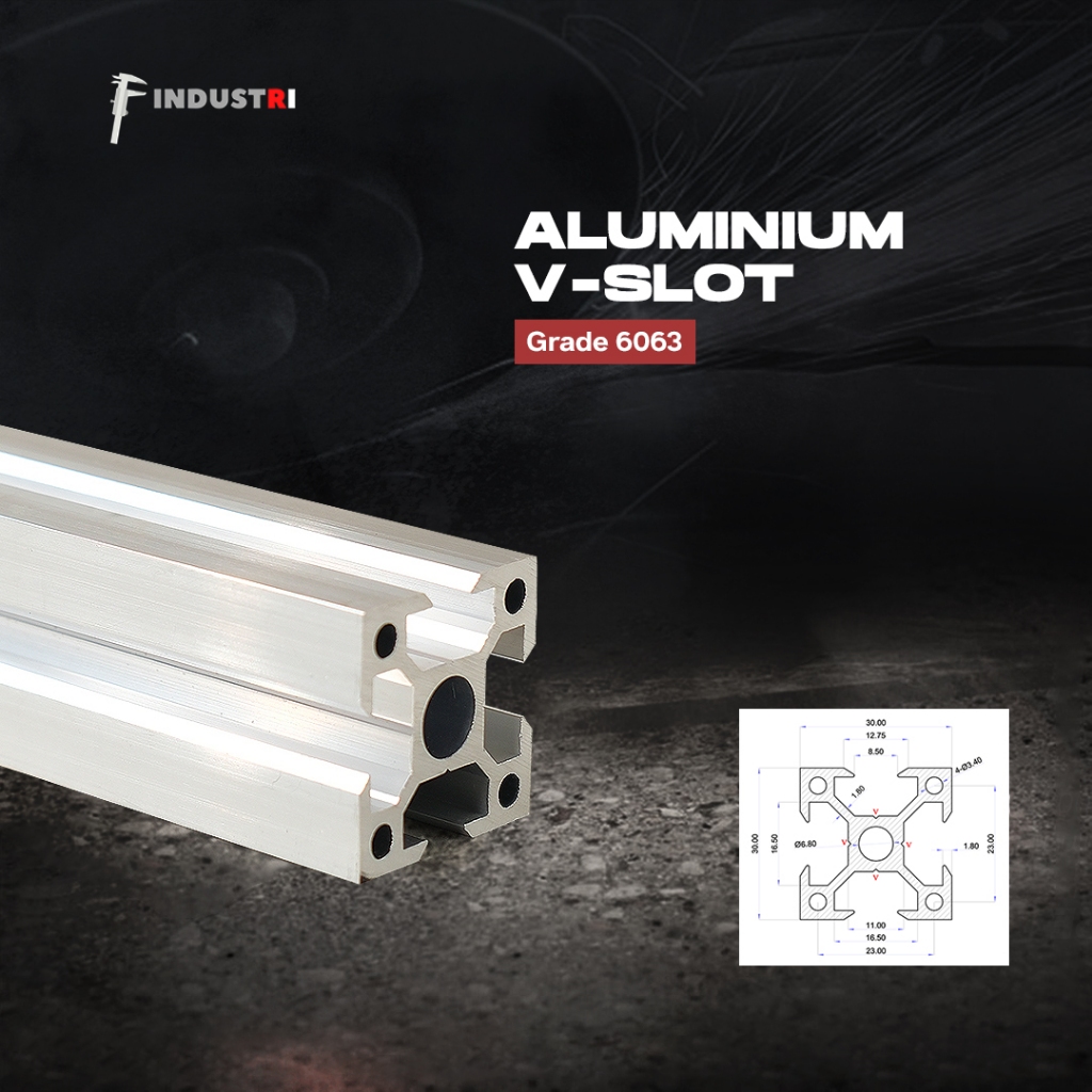 Jual Aluminium profile V Slot 3030 | Aluminium CNC Track T slot ...