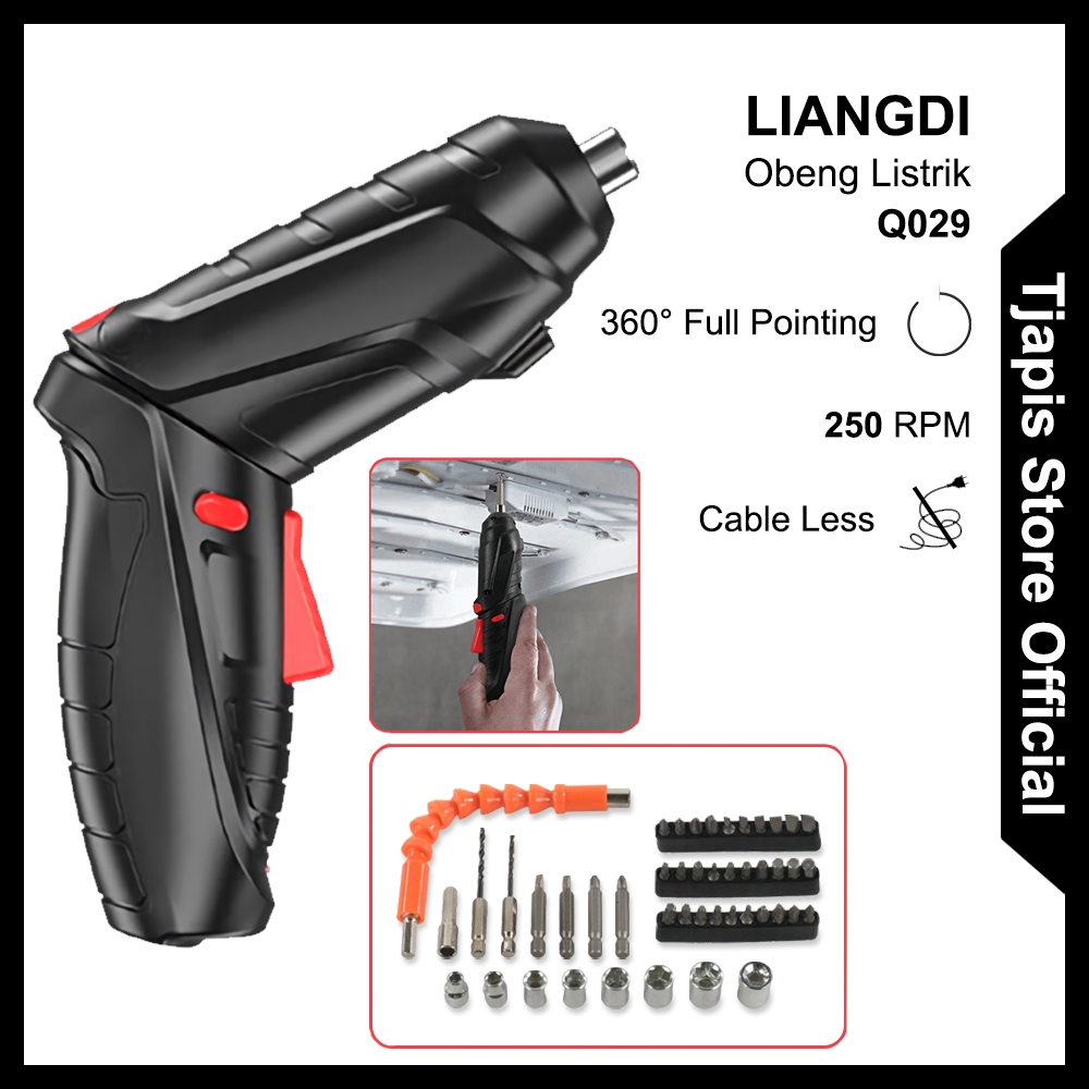 Jual LIANGDI OBENG BOR LISTRIK CORDLESS SCREWDRIVER DRILL 2 IN 1 250 RPM - Q029 | Shopee Indonesia