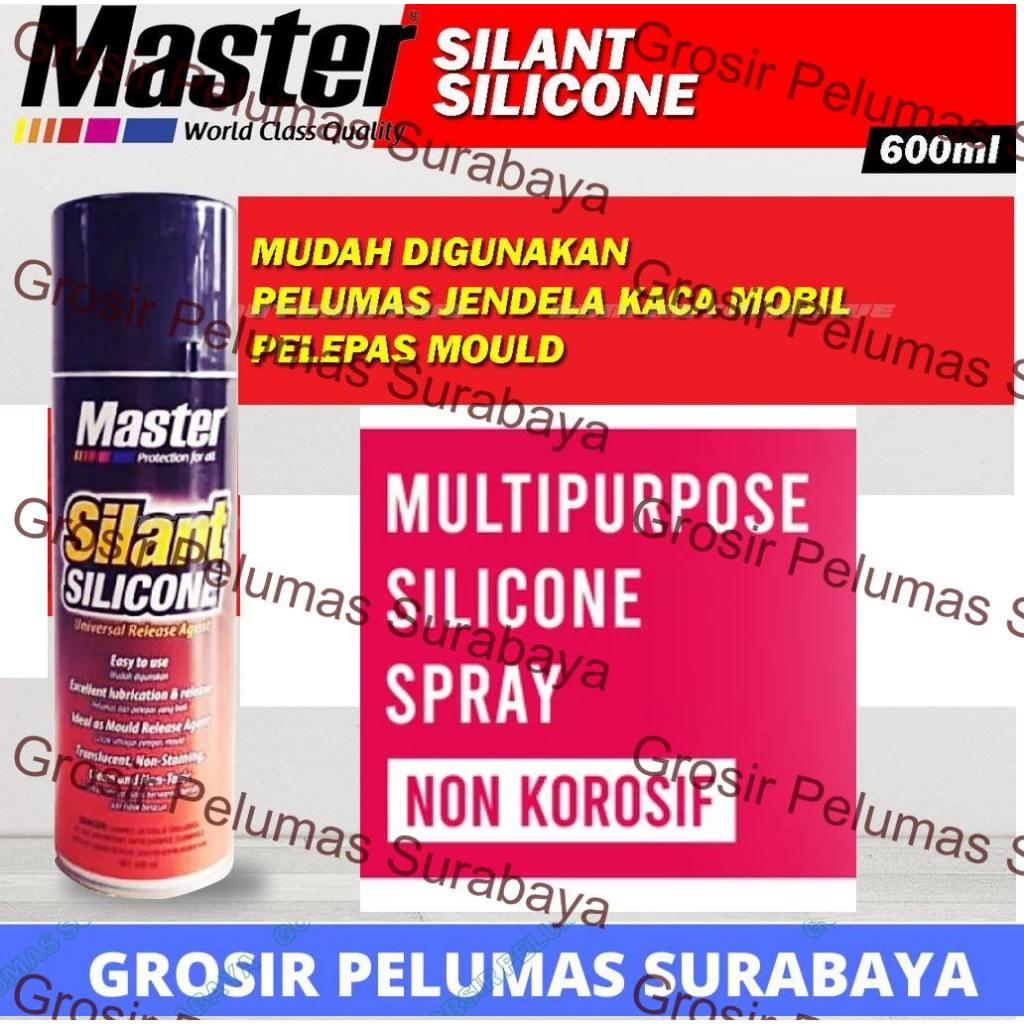 Jual MASTER Silant silicone Lubricant Silicon spray Pelumas silikon Serbaguna mold release anti ...