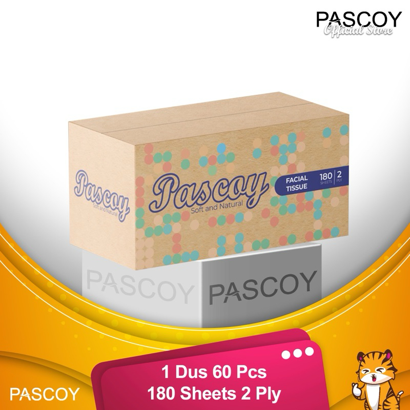 Jual Pascoy - Facial Tissue 180 Sheets 2ply / 1 Karton (Isi 60 Pcs ...