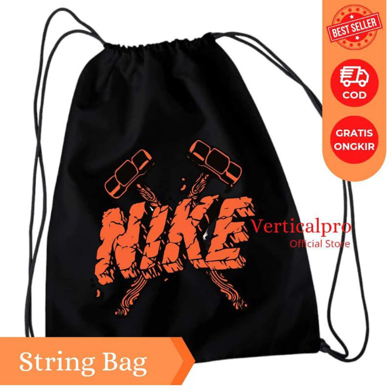 Jual string bag tas serut waterproof parasit NK6M motif sablon DTF ...