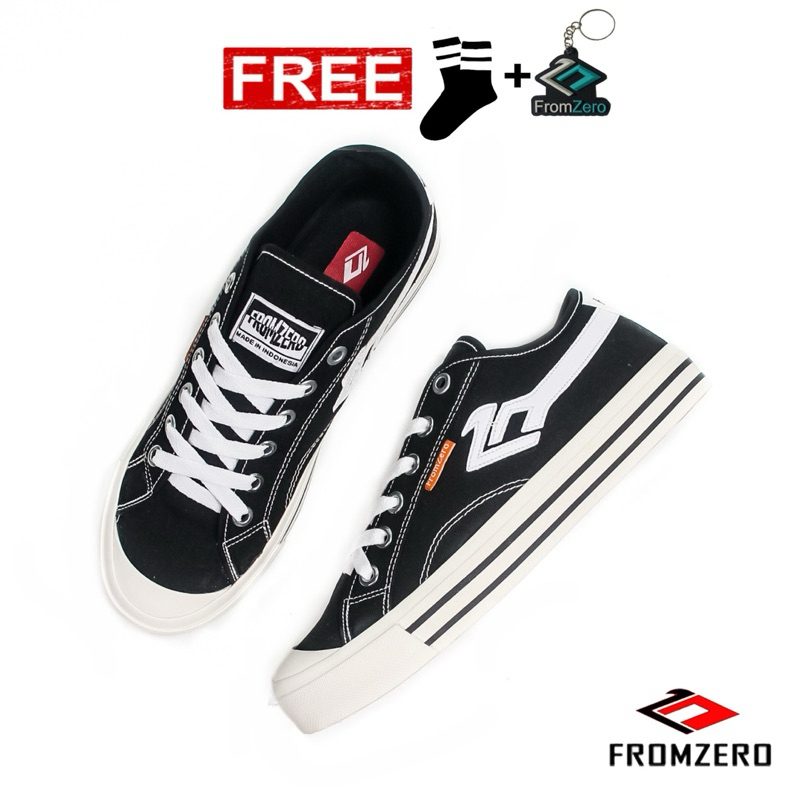 Jual Fromzero - Sepatu Sneakers Kasual Sepatu Sekolah Pria wanita Aransa Black white 36 - 45 ...