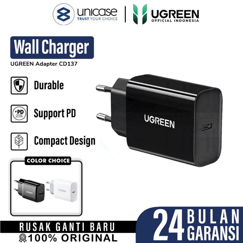 Jual Ugreen Adapter Charger Type C PD 20W - Quick Charge 3.0 - SKU ...