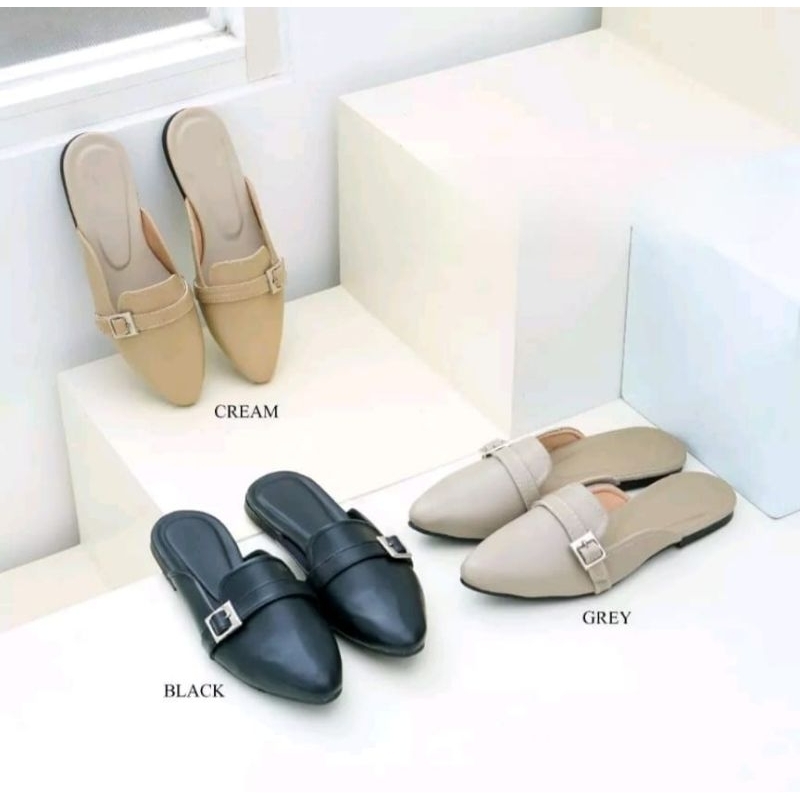 Jual sepatu wanita terbaru sepatu sandal wanita kekinian sandal mules ...