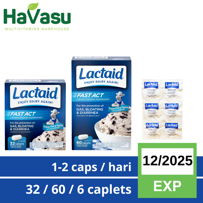 Jual Lactaid Fast Act Lactase Enzyme Lactose Intolerance Intoleransi ...