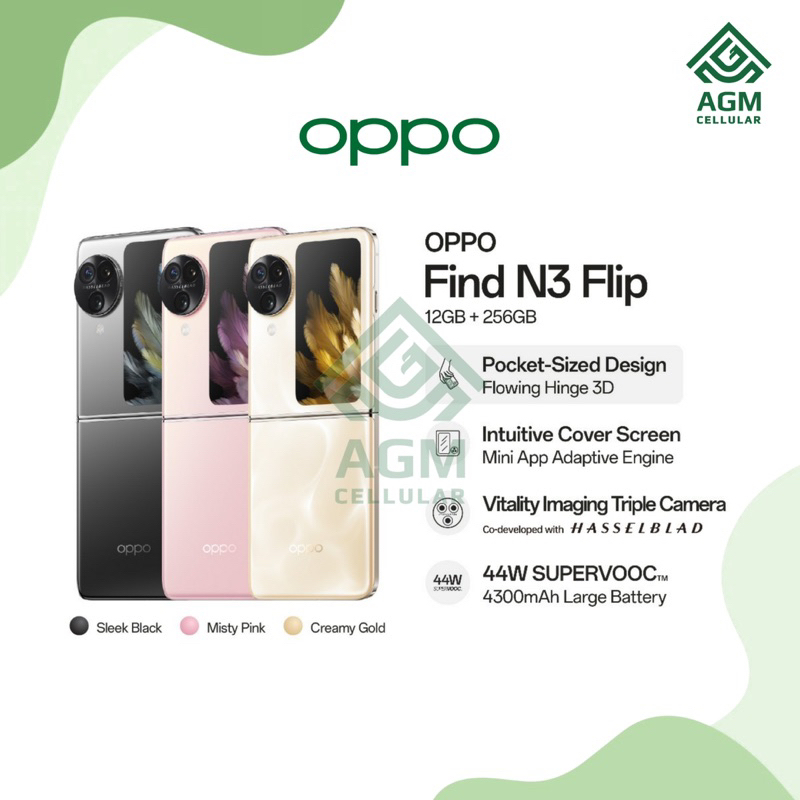 Jual HANDPHONE OPPO FIND N3 FLIP RAM 12GB/256GB (Sleek Black, Misty ...