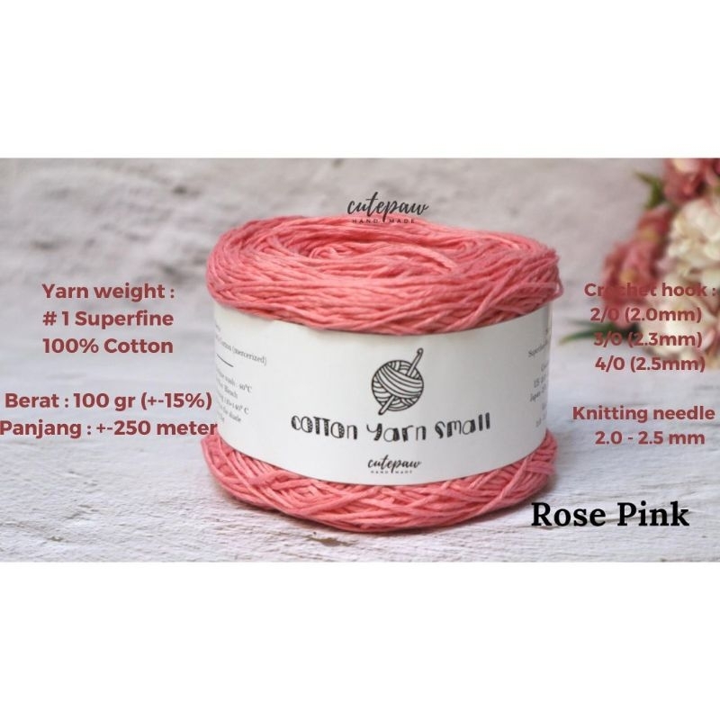 Jual [Small Ply] Rose Pink merah muda - Benang Rajut Soft Cotton ...