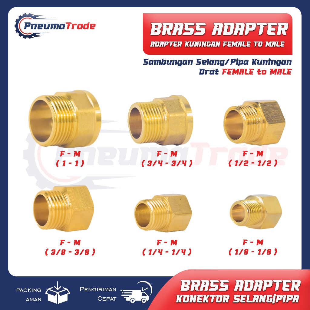 Jual Sok Sambungan Pipa Sock 1/8" 1/4" 3/8" 1/2": 3/4" 1" inch ...