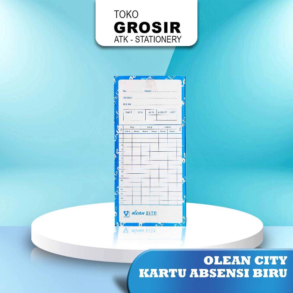 Jual Kartu Absensi OLEAN CITY Absen Manual Ceklok 1 pack isi 100 lembar ...