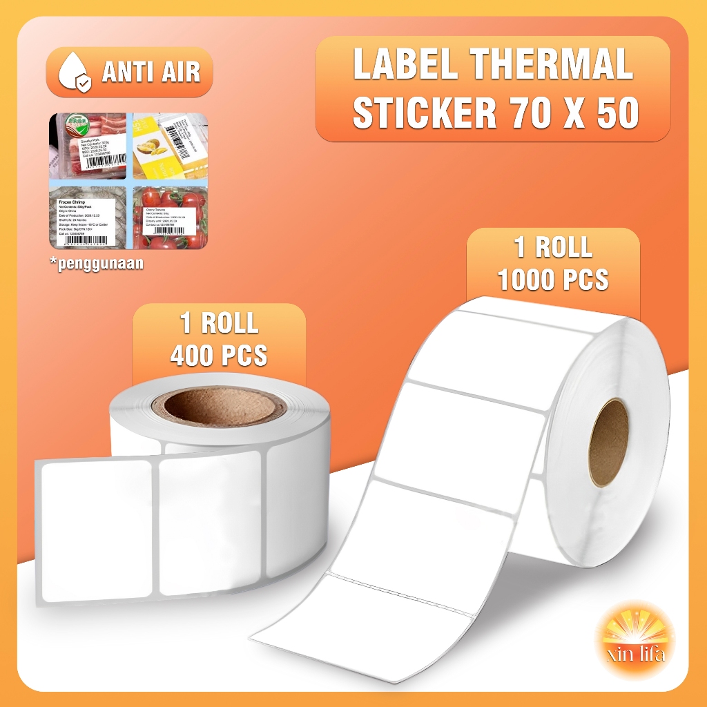 Jual Stiker Label Barcode Thermal 70x50mm / 70x50 mm / 70 x 50 mm / 7x5 ...