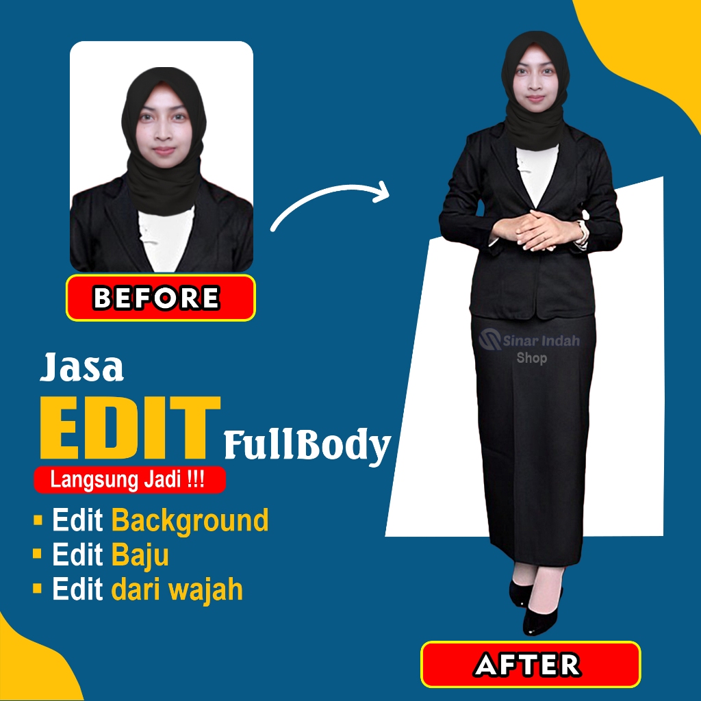 Jual Edit foto fullbody /edit jas full badan/edit foto fullbody dari ...
