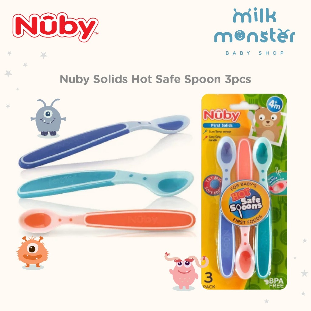 Jual Nuby Solids Hot Safe Spoon 3pcs / Sendok Makan Anak Anti Panas | Shopee Indonesia