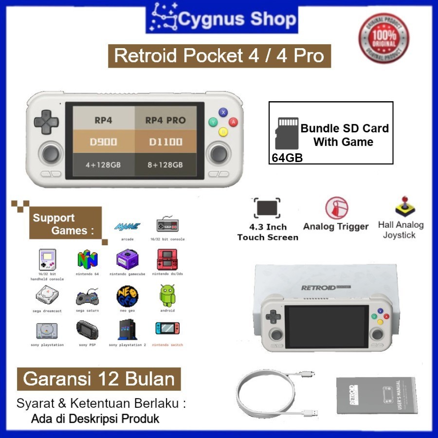 Jual Retroid Pocket 4 / 4 Pro Android OS System Handheld Game Console ...