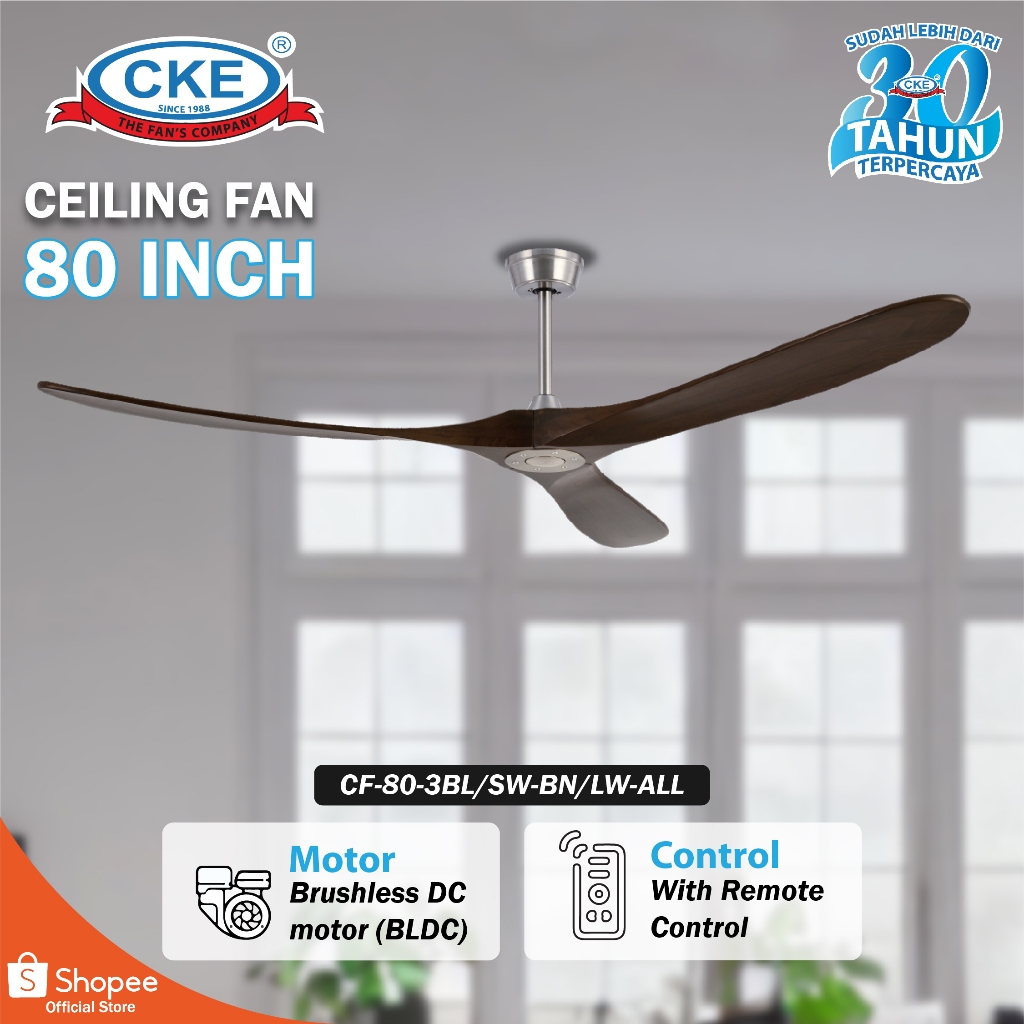 Jual Kipas Angin Gantung Plafon Kayu 80 Inch Ceiling Fan Hias 80" Dark ...
