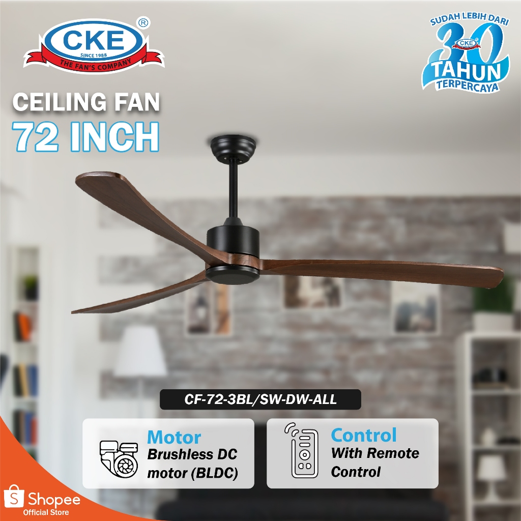 Jual Ceiling Fan Kipas Angin Gantung Plafon 72 Inch Remote - Solid Wood ...