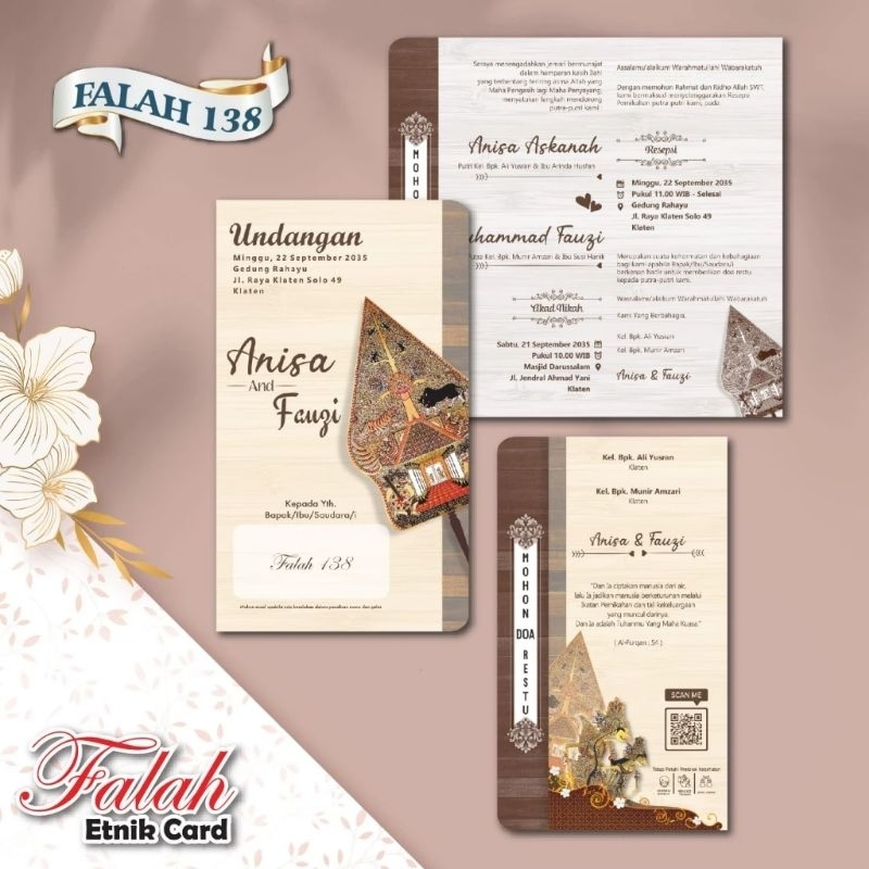 Jual Undangan Pernikahan Tema wayang Coklat / Undangan Pernikahan ...