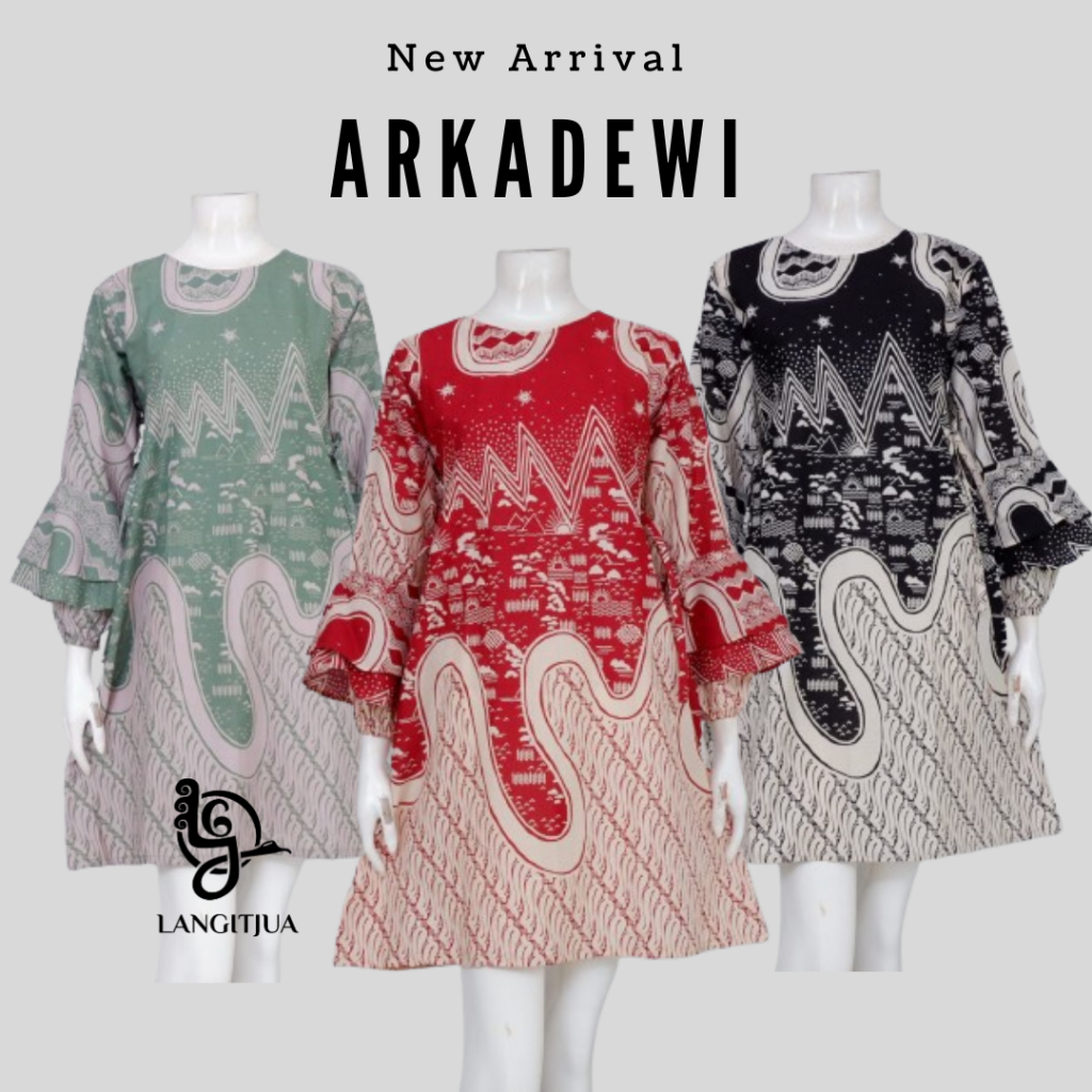 Jual ARKADEWI BATIK TUNIK PRISCANARA 02 | DRESS BATIK WANITA MOTIF ...