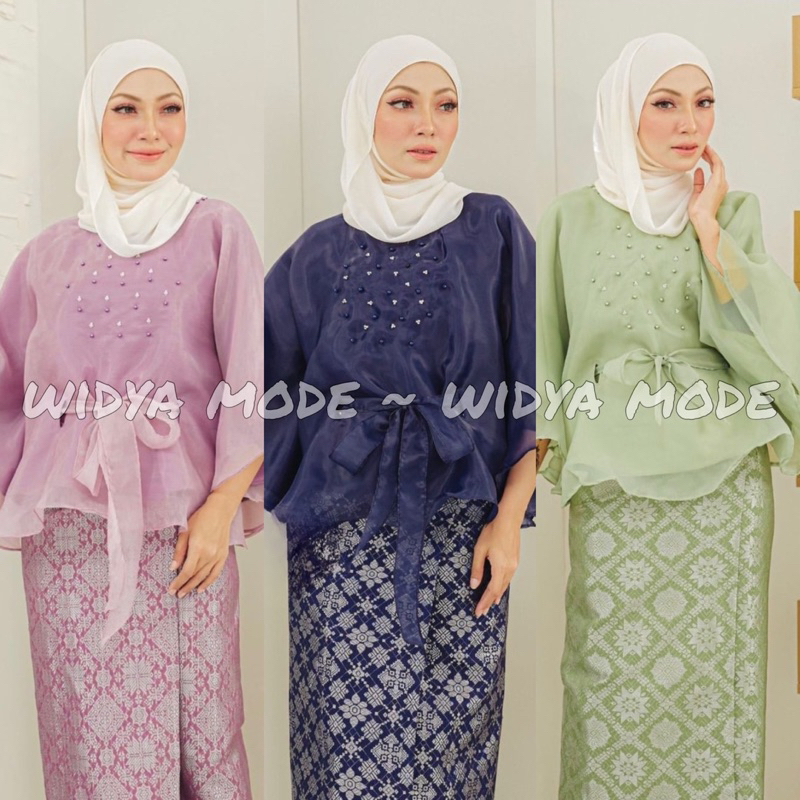 Jual ( COD ) Tunik Organza Set Rok Songket / Tunik Mewah / Tunik Wisuda ...