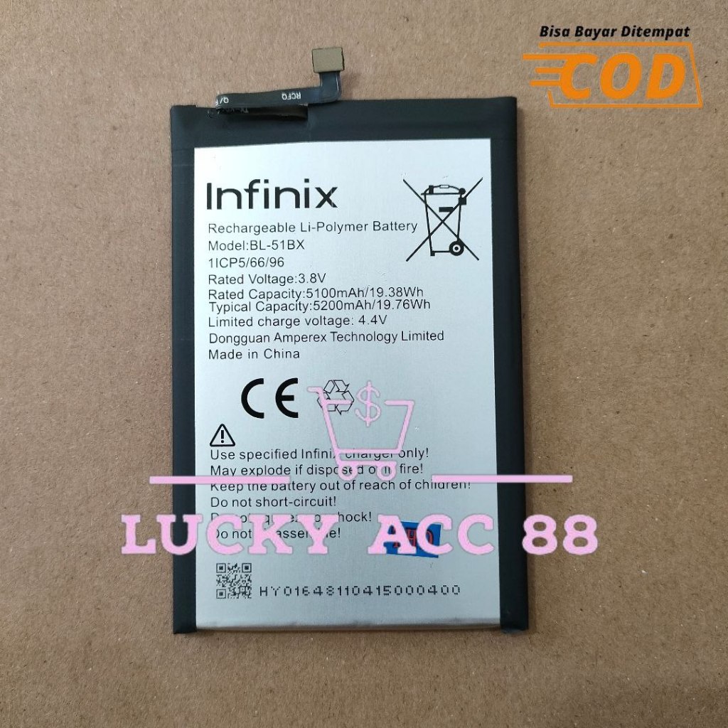 Jual INFINIX X692 - Batre Baterai Infinix Note 8 Model BL-51BX Batrei ...