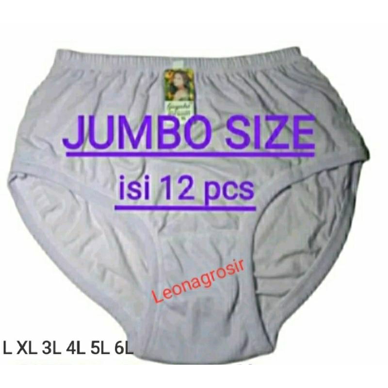 Jual (L XL 3L 4L 5L 6L) 1 lusin dan 6 pcs Grosir celana dalam wanita katun halus jumbo | Shopee ...