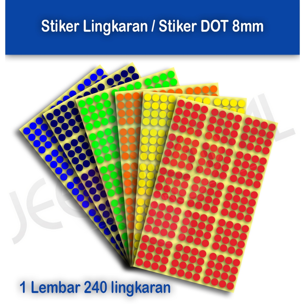 Jual Stiker Bulat Dot Warna Warni 8 mm | Shopee Indonesia