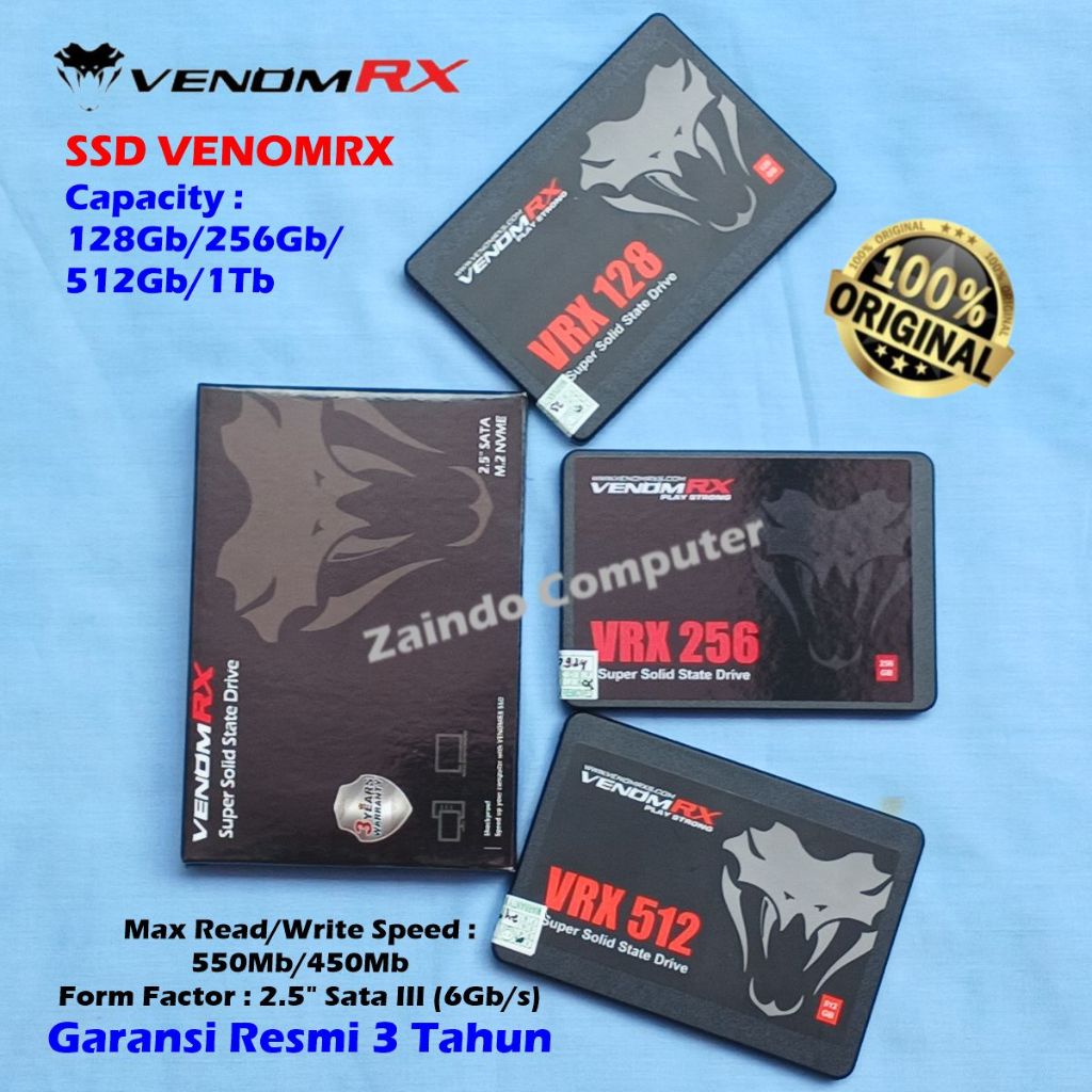 Jual SSD VENOMRX 512GB SATA 3 SOLID STATE DRIVE 2.5" SSD 512GB VENOM RX SSD VENOMRX 256GBSATA 3 ...