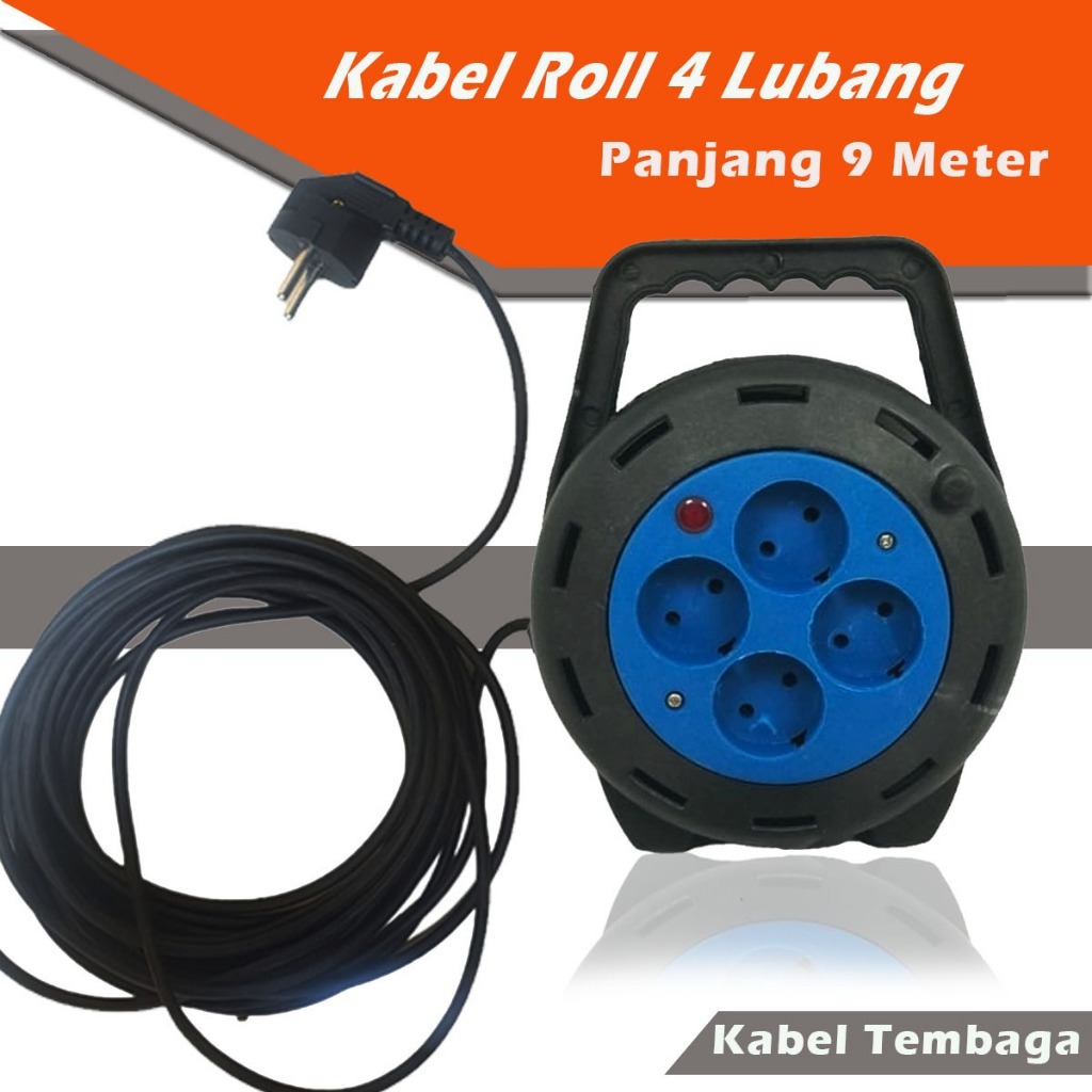 Jual RALALI - Kabel Rol 4 Lubang 9 Meter - Kabel Rollan Gulung Dengan ...