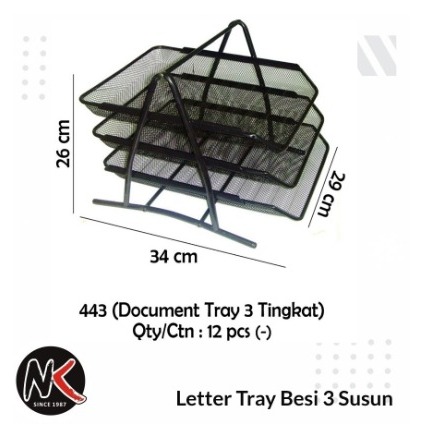Jual Letter Tray / Rak Dokumen Kertas Besi 3 Susun | Shopee Indonesia