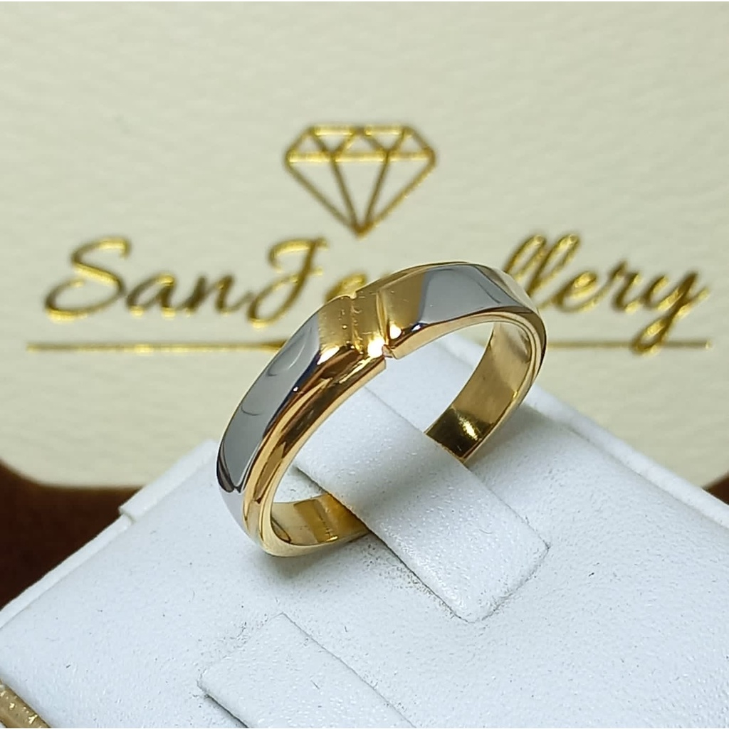 Jual [P40 SAN950] Cincin Pria Nikah Kawin – Perak 950 Lapis Emas ...
