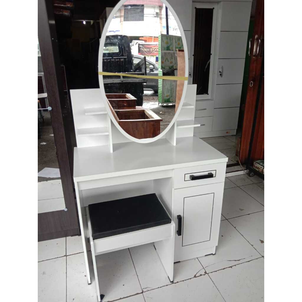 Jual MEJA RIAS MODERN MINIMALIS PUTIH OVAL/MEJA RIAS ELEGAN WANITA ...