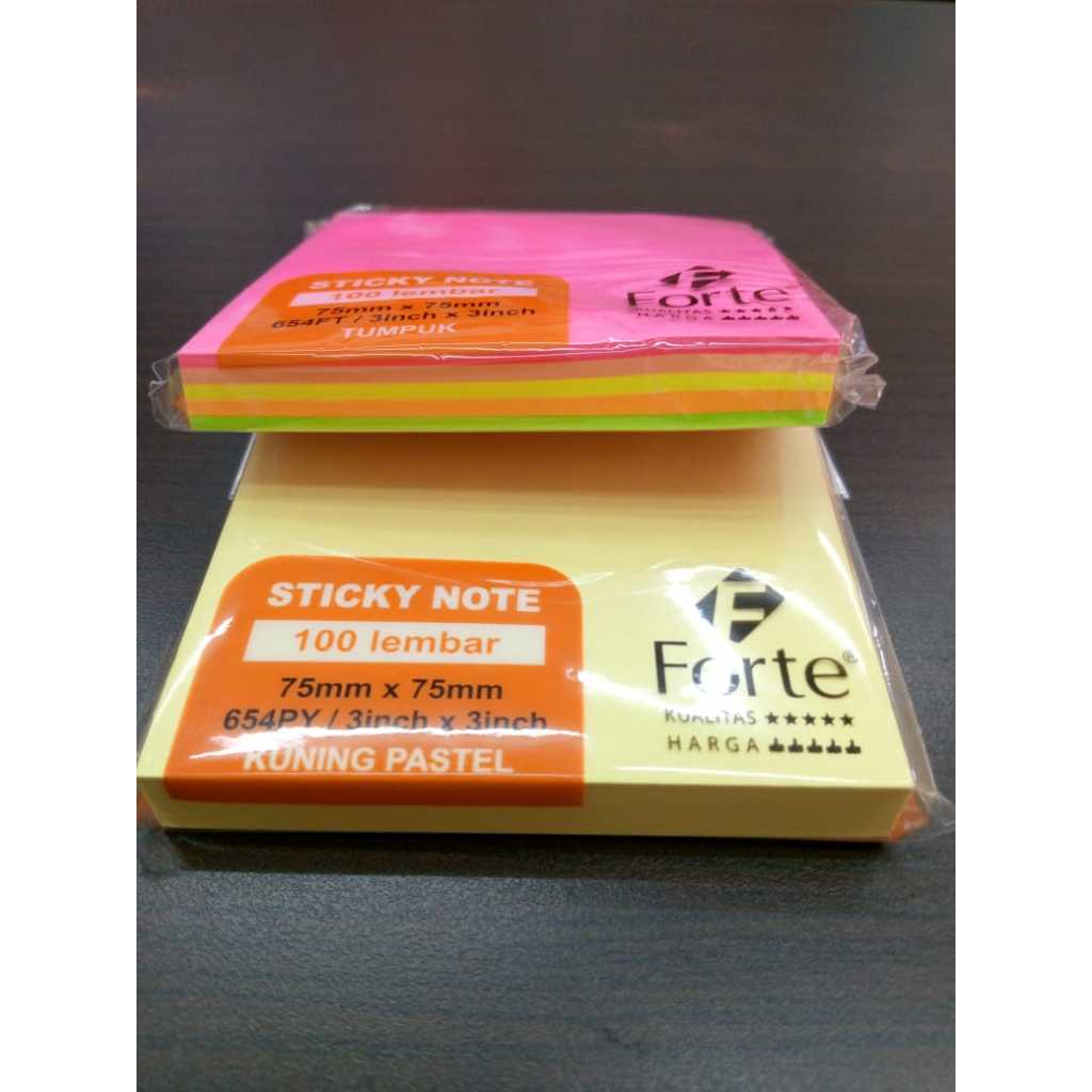 Jual Sticky Notes Forte 654 FT & 654 FT ( Kuning pastel & tumpuk ...
