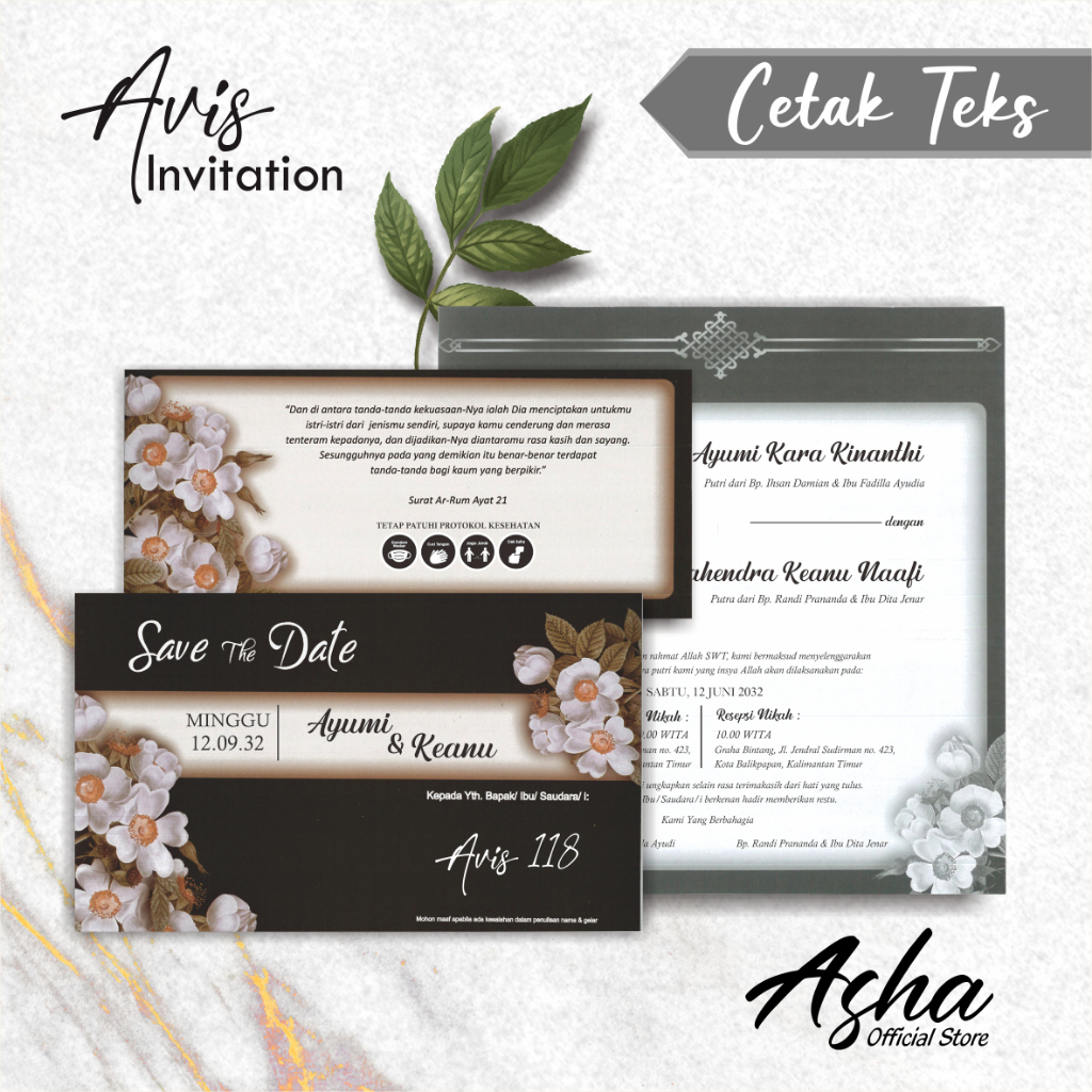 Jual UNDANGAN PERNIKAHAN MURAH ELEGAN - UNDANGAN NIKAH BLANKO AVIS ALL ...