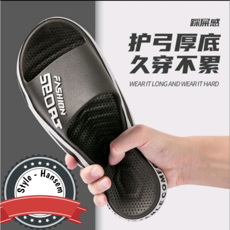 Jual Sandal fashion pria Selop karet import Sendal sport laki laki ...