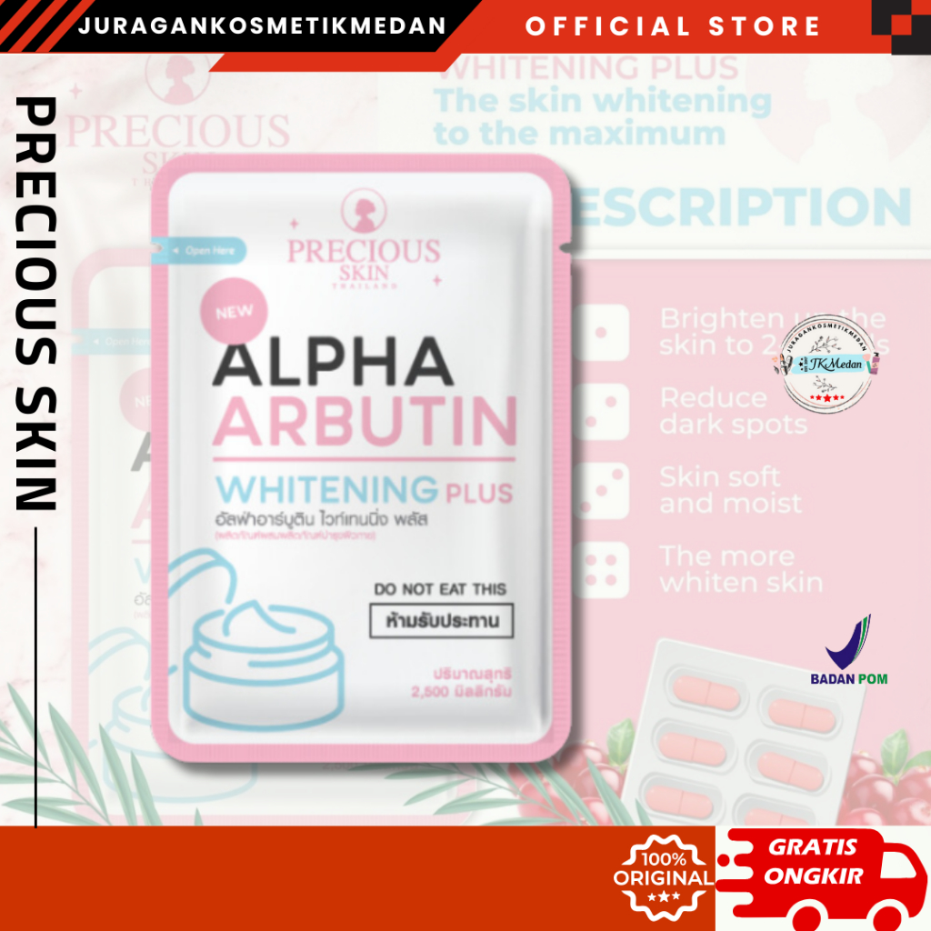 Jual NEW PACK PRECIOUS SKIN ALPHA ARBUTIN WHITENING PLUS POWDER ALPHA ...