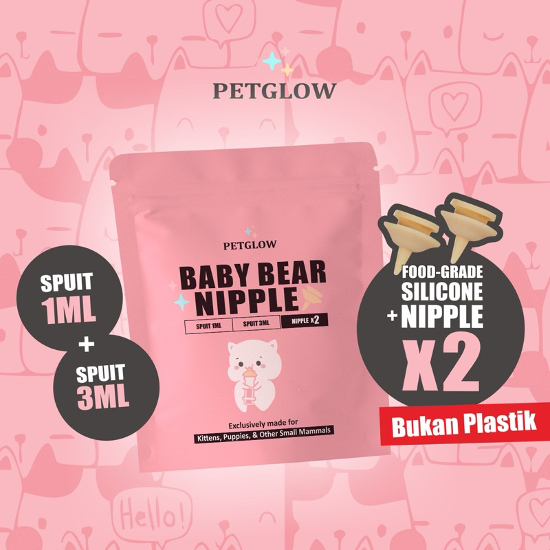 Jual Baby Bear Miracle Nipple by Petglow Bukan Plastik Botol Dot Kucing ...
