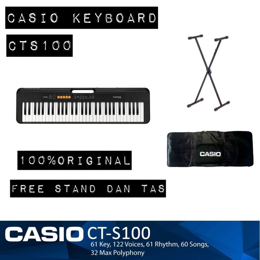 Jual Keyboard Casio CTS 100 / Casio CT-S100 / CTS 100 Garansi Resmi ...