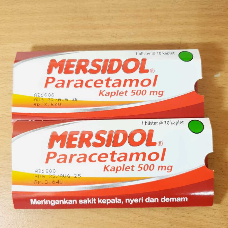 Jual MERSIDOL 500MG 1 STRIP@10TABLET (PARACETAMOL) / MERINGANKAN SAKIT ...