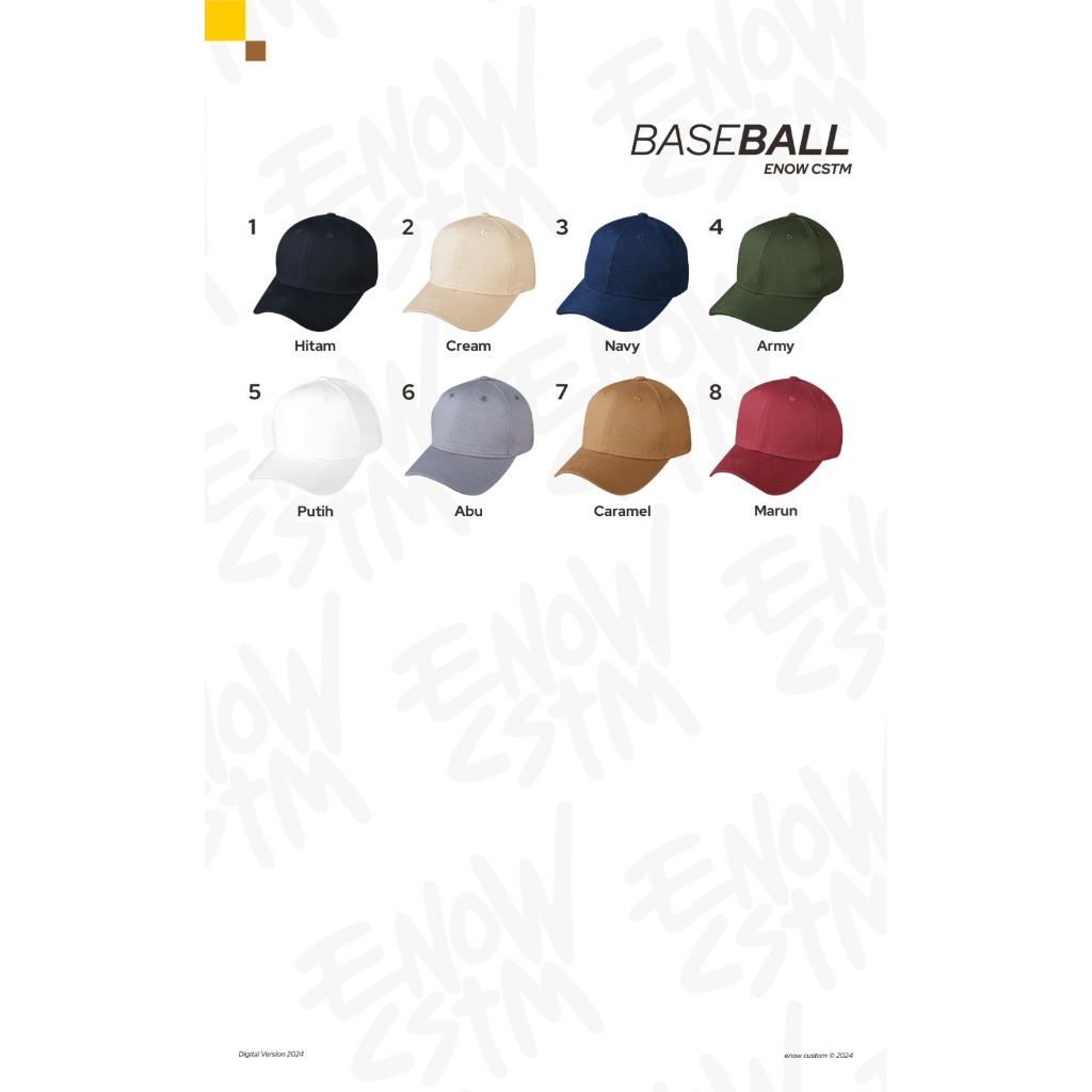 Jual Enow - Topi Custom Bordir Satuan Premium Caps - Free Desain, Box ...