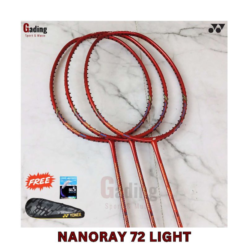 Jual New Full Set Raket Badminton Yonex Nanoray 72 Light Dark Red Original | Shopee Indonesia