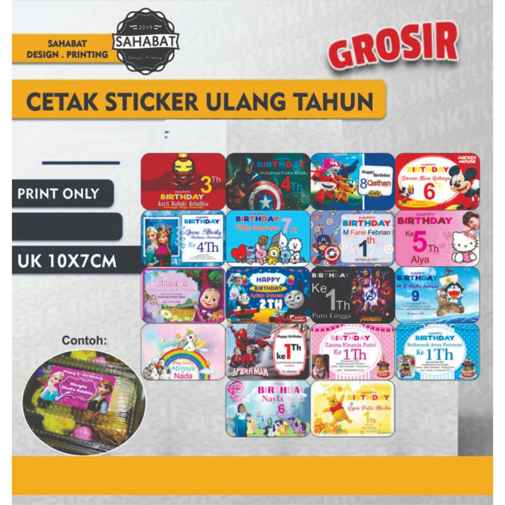Jual (isi 15pcs-70pcs) sticker ulang tahun / happy birthday / birthday ...